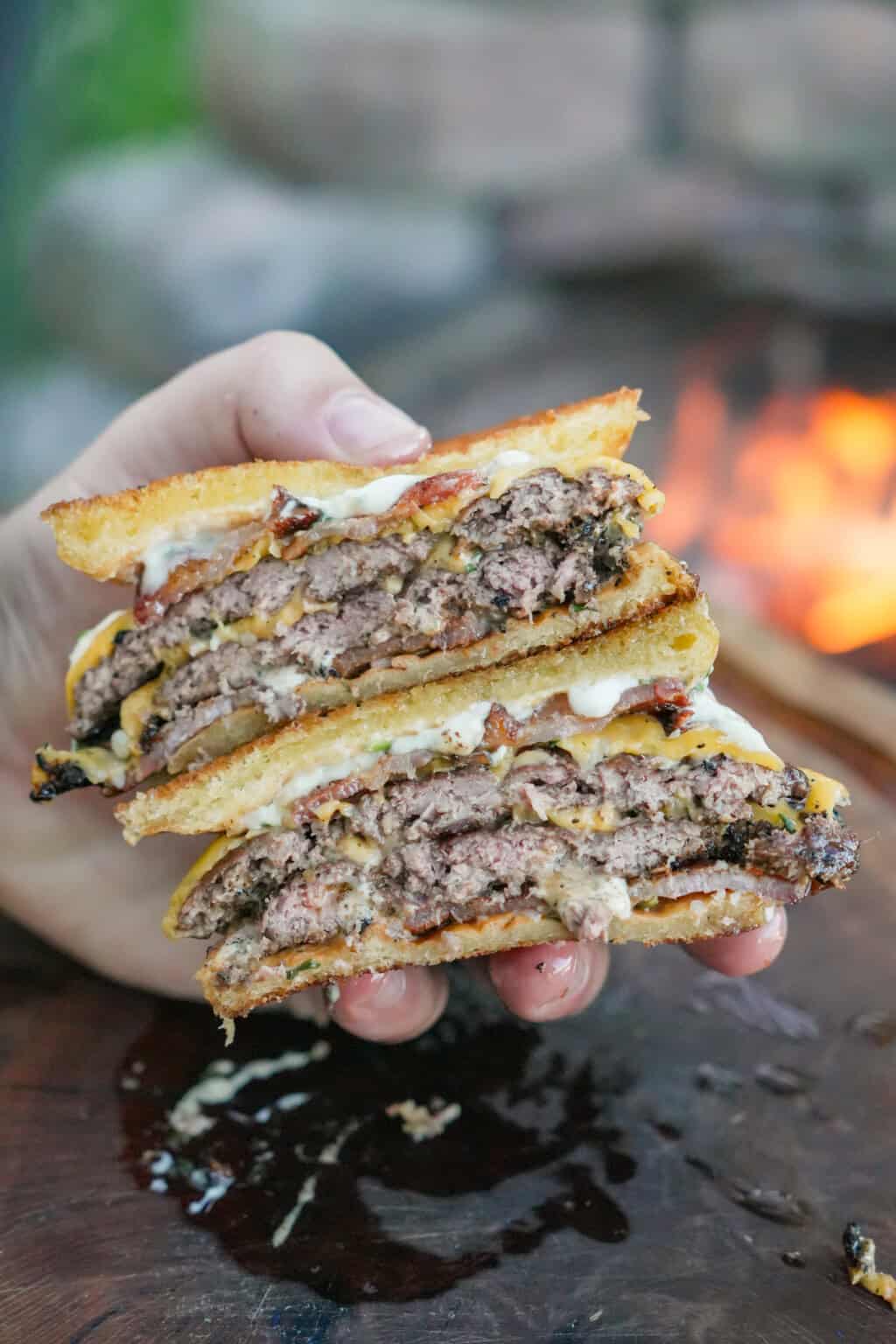 Garlic Butter Burger - Over The Fire Cooking