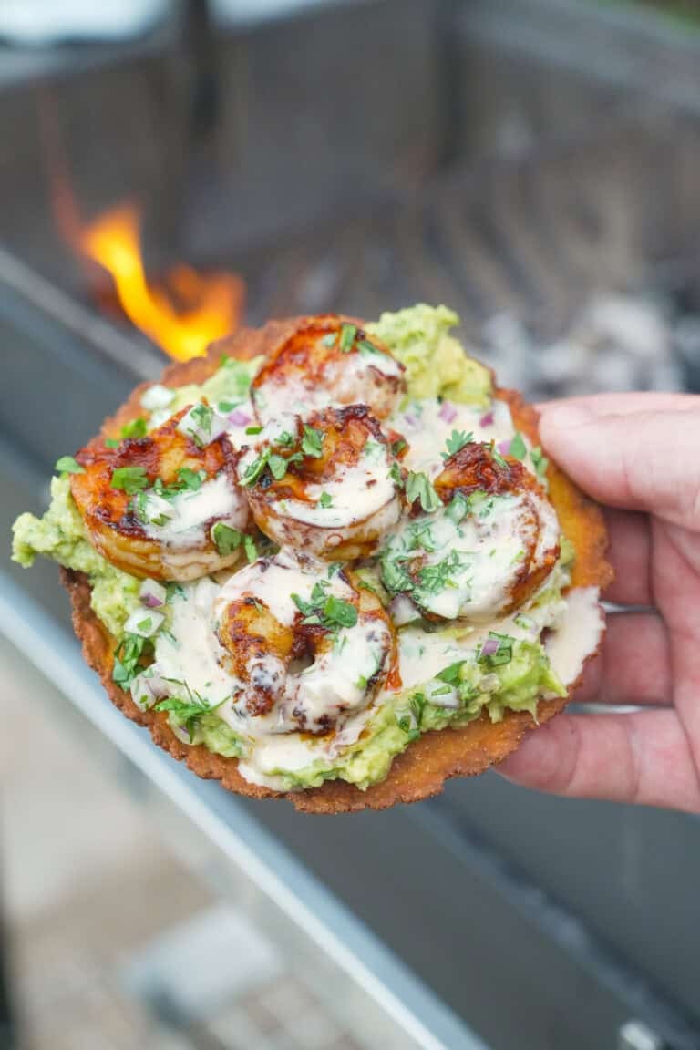 Shrimp Tostadas - Over The Fire Cooking
