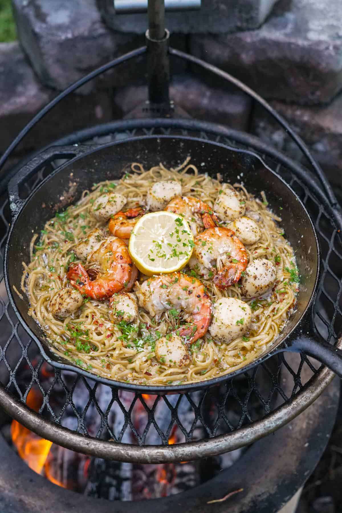 Seafood Scampi - Over The Fire Cooking