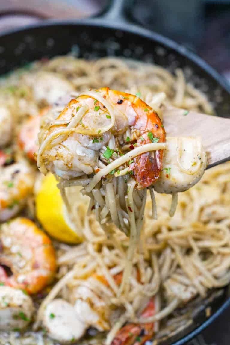 Seafood Scampi - Over The Fire Cooking