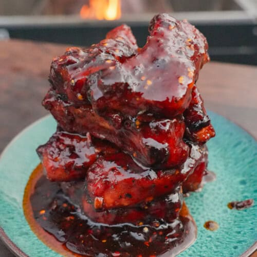 Honey Chili Oil Party Ribs - Over The Fire Cooking