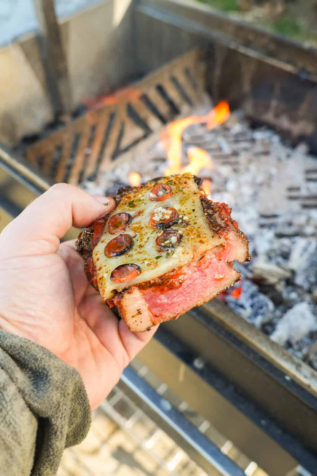 The Pizza Steak - Over The Fire Cooking